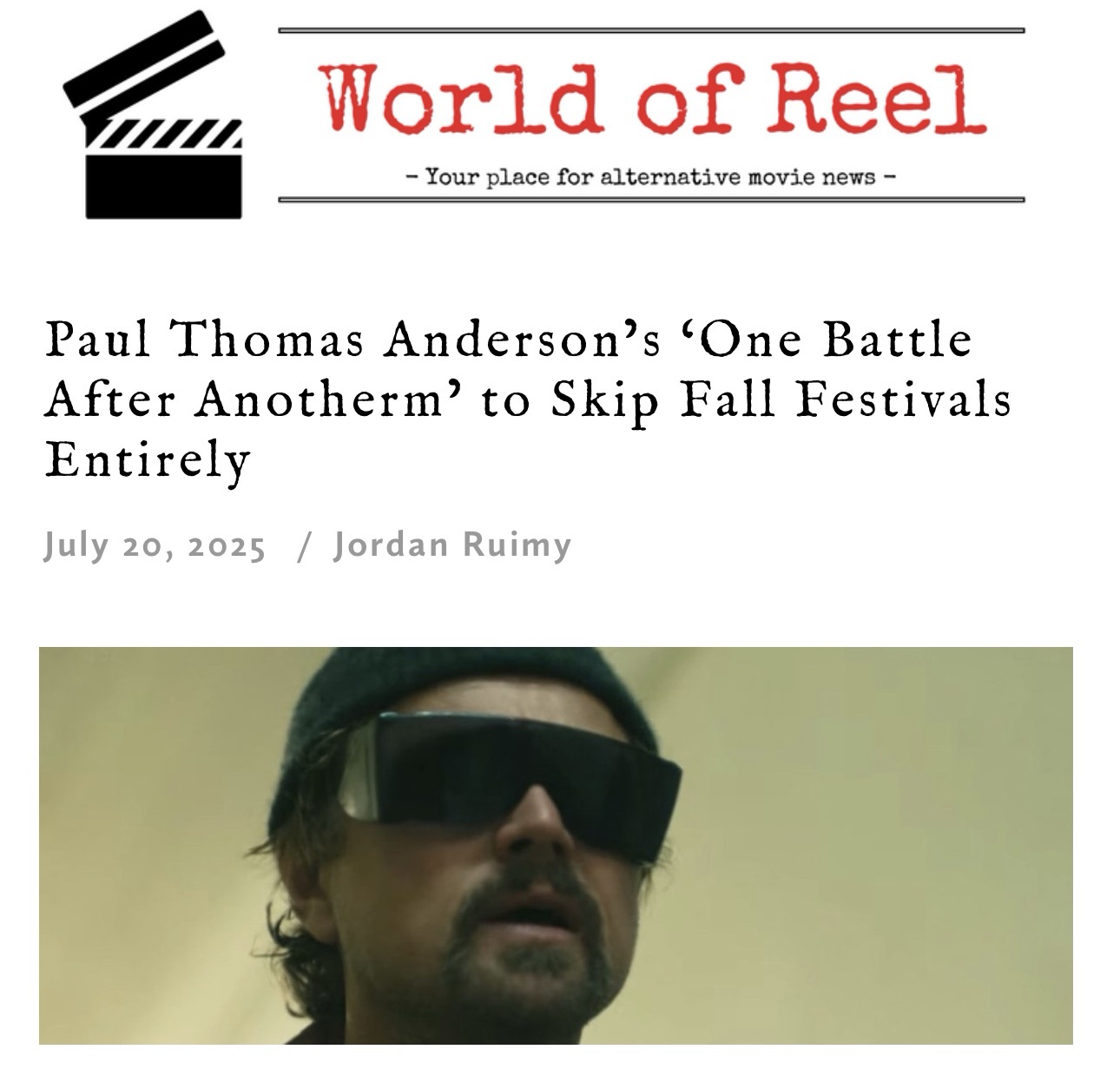 Festival-Wise, That’s It For PTA’s Pynchon Film – Hollywood Elsewhere